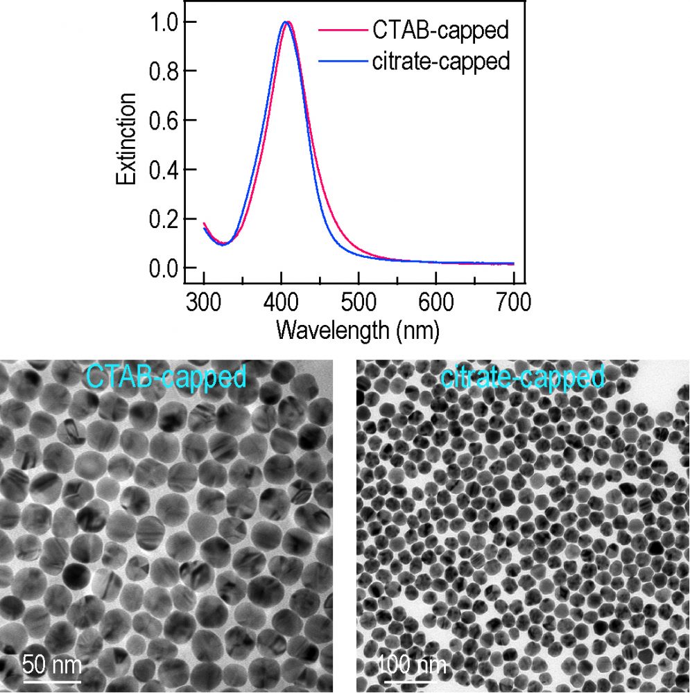 CTAB- and Citrate-Capped Ag Nanospheres – NanoSeedz